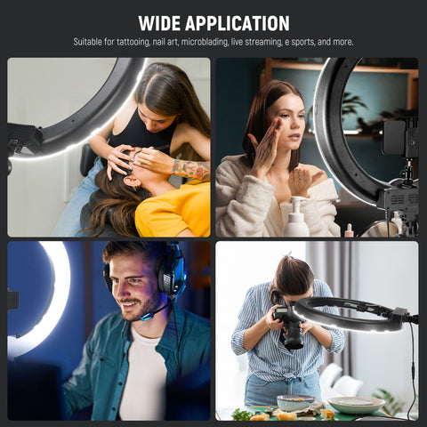 NEEWER RL-18 LED Ring Lights 18" Dimmable Light with Stand - NEEWER