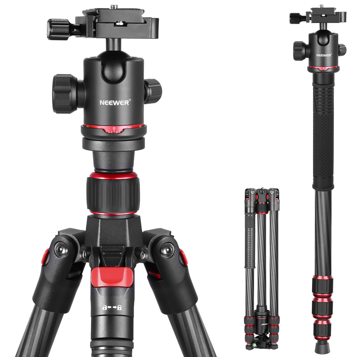 NEEWER N55C 68" Carbon Fiber Tripod | Camera Tripod - NEEWER