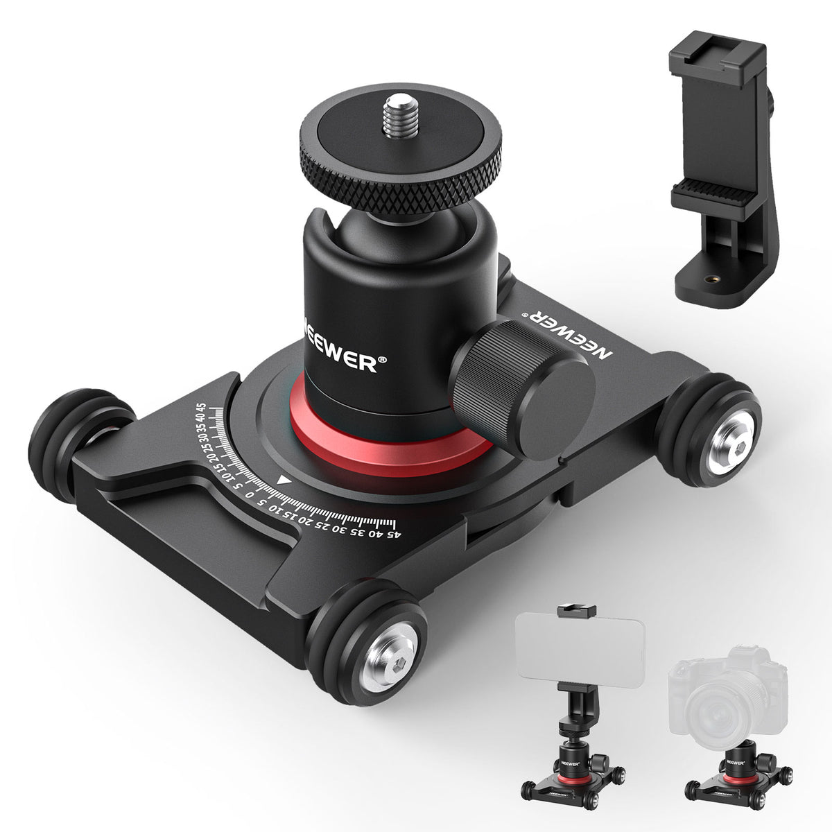 NEEWER SD001 Camera Slider Dolly with Ball Head & Clamp