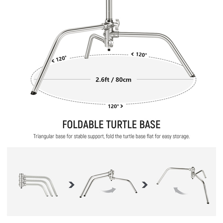 NEEWER 100% Stainless Steel C Stand with Boom Arm Pro - NEEWER