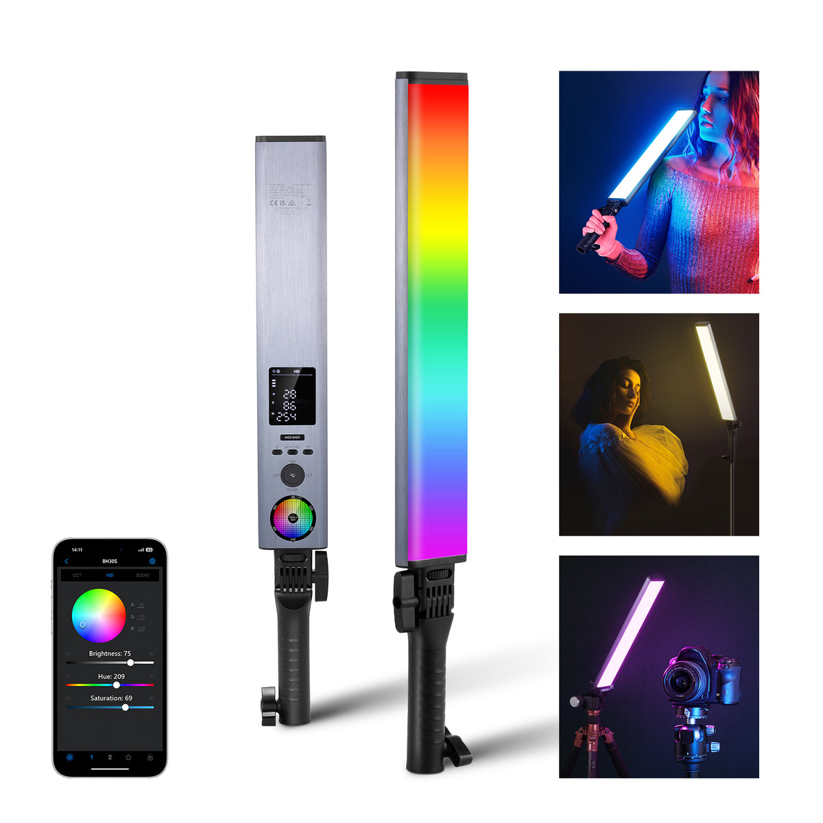 NEEWER BH30S RGB LED Tube Light Wand - NEEWER – neewer.com