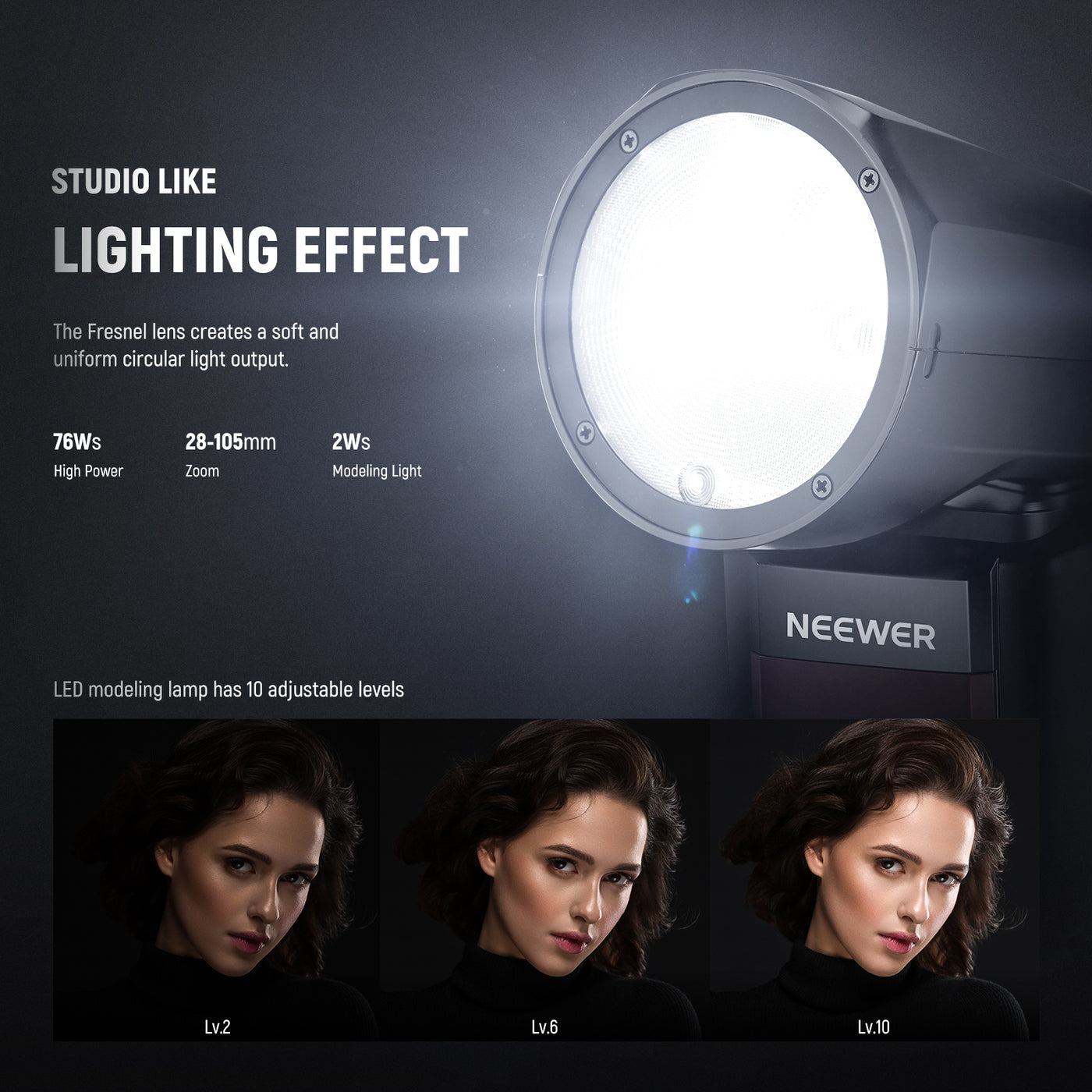 NEEWER Z1-C TTL Round Head Flash Speedlite With Magnetic Dome Diffuse ...