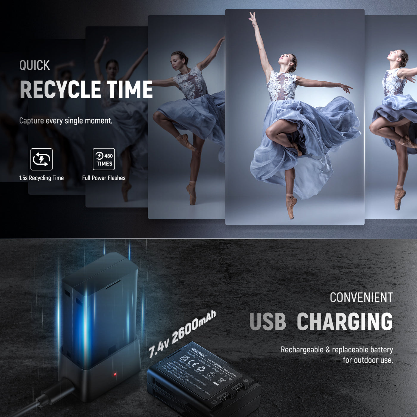 NEEWER Z1-C TTL Round Head Flash Speedlite With Magnetic Dome Diffuse ...