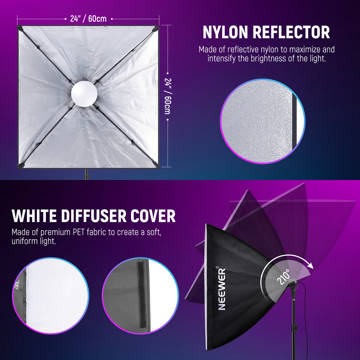 NEEWER RGB Softbox Lighting Kit with App Control - NEEWER