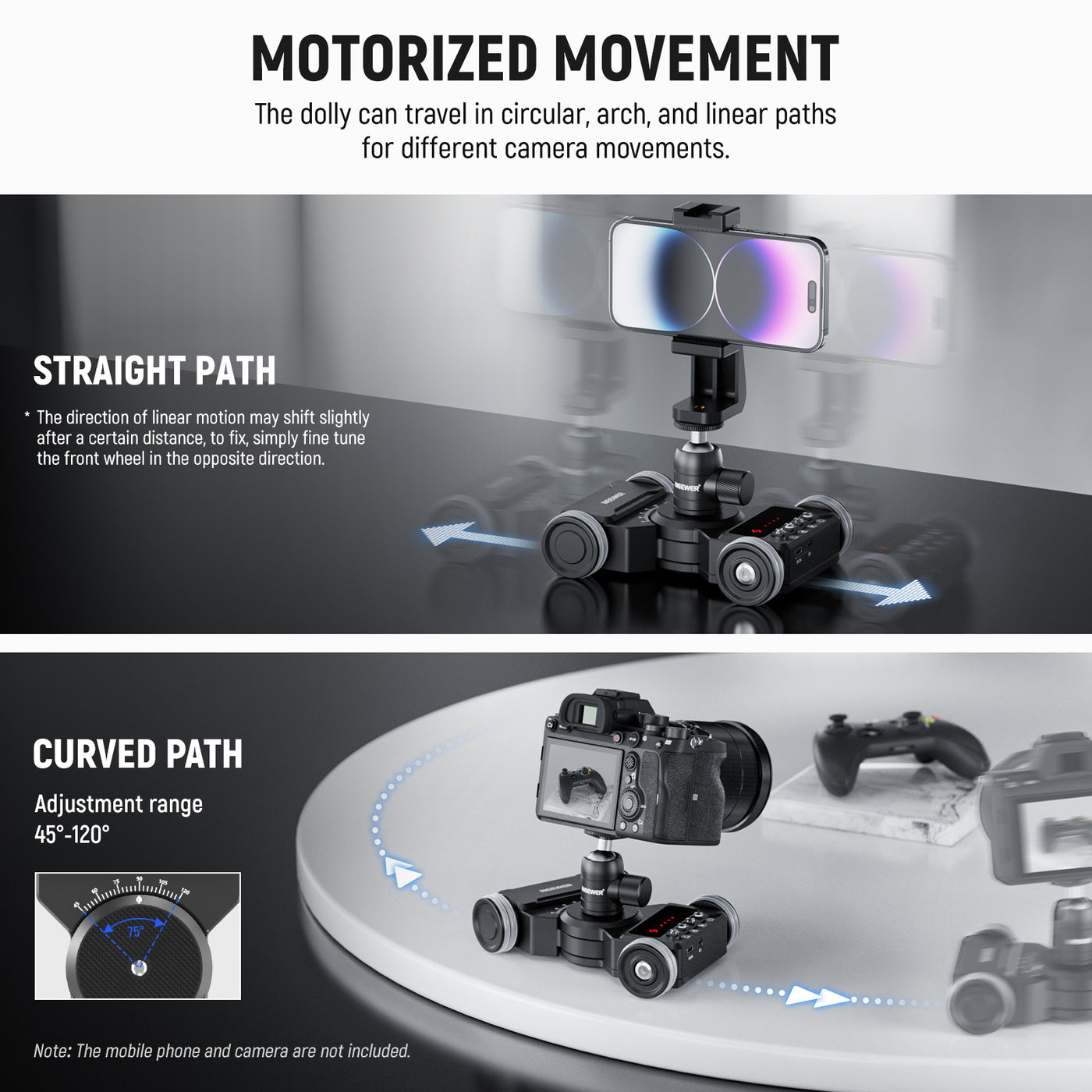 NEEWER DL300 Upgraded Motorized Camera Dolly Kit - NEEWER