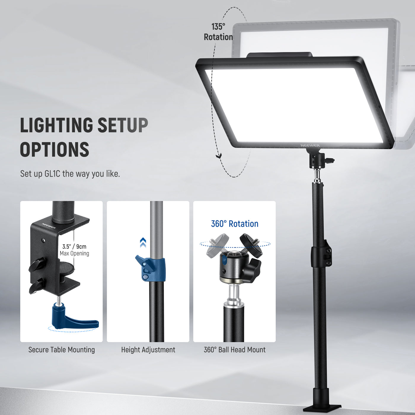 NEEWER GL1C RGB LED Light | Streaming Light