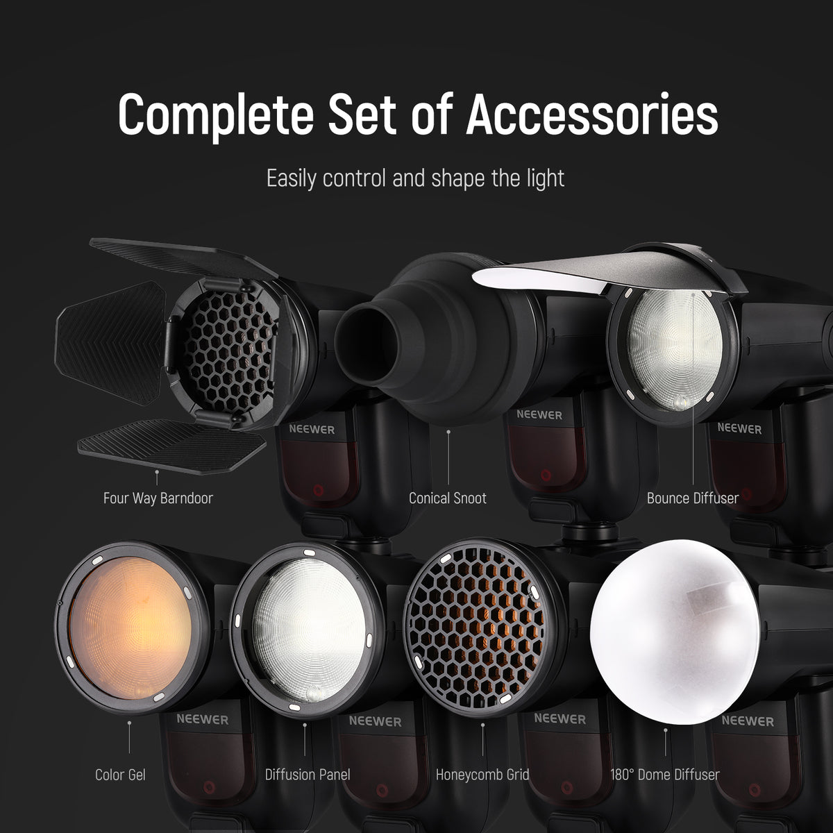 NEEWER CRM2 Round Flash Magnetic Accessories Kit