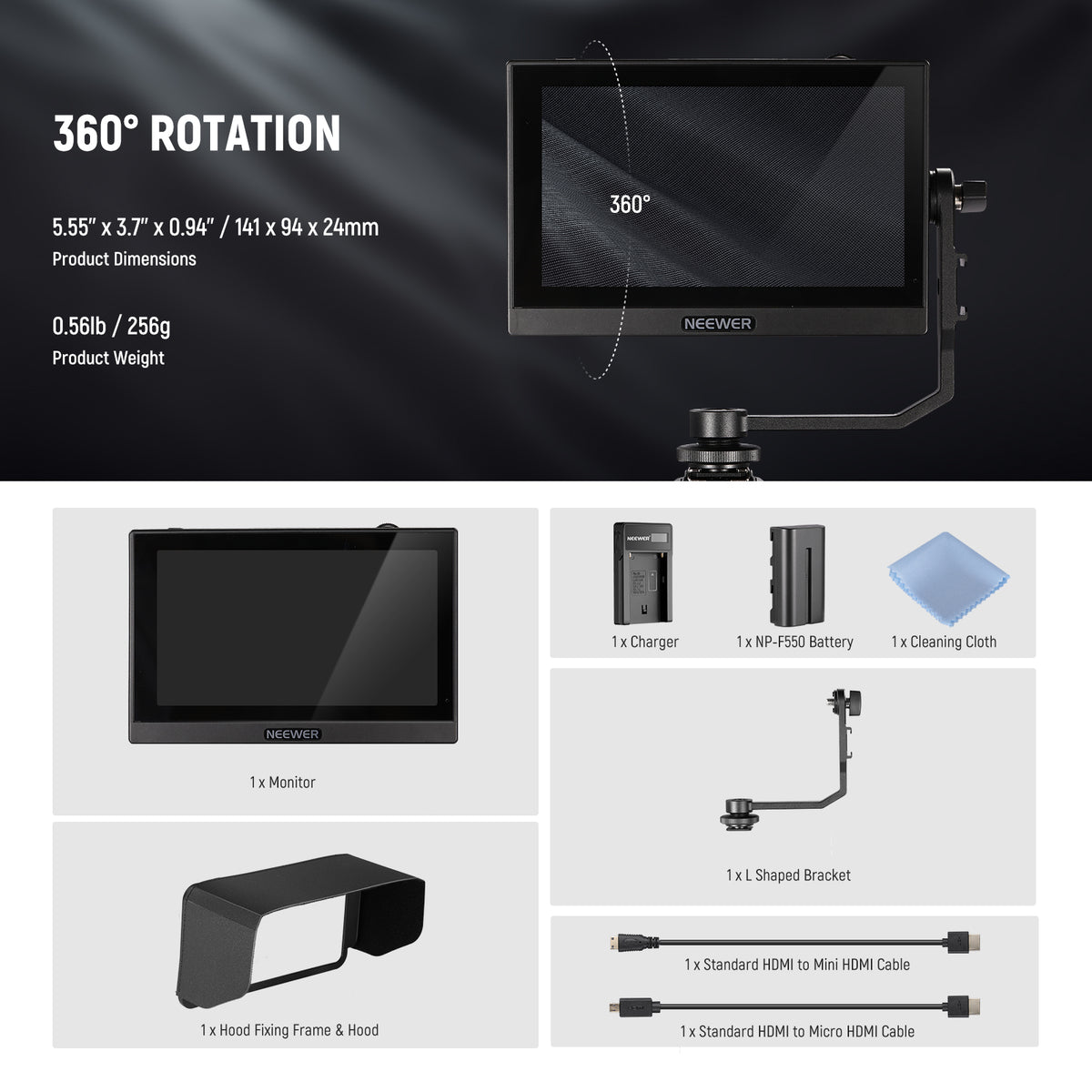 NEEWER F500 5.5 Inch Camera Monitor - NEEWER