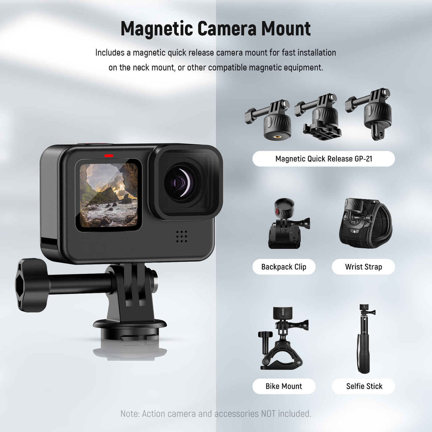 NEEWER GP15 Magnetic Quick Release Flexible POV Action Neck Mount - NEEWER