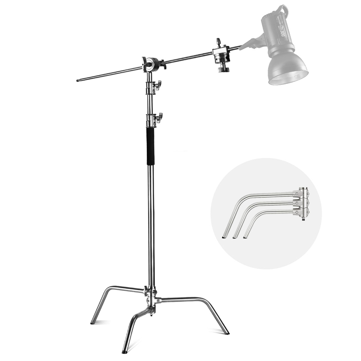 320cm Stainless Steel C Stand with Boom Arm - NEEWER