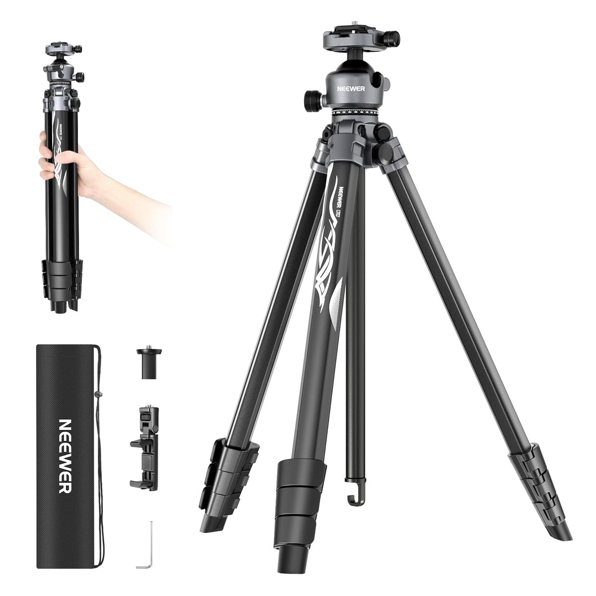 NEEWER LT07 Superior Stability Aluminum Travel Tripod