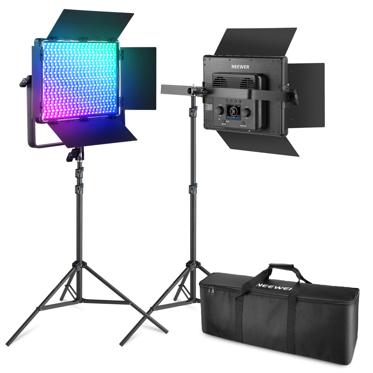 2 Pack NEEWER PL60C RGB Video Light Kit | LED Panel Light