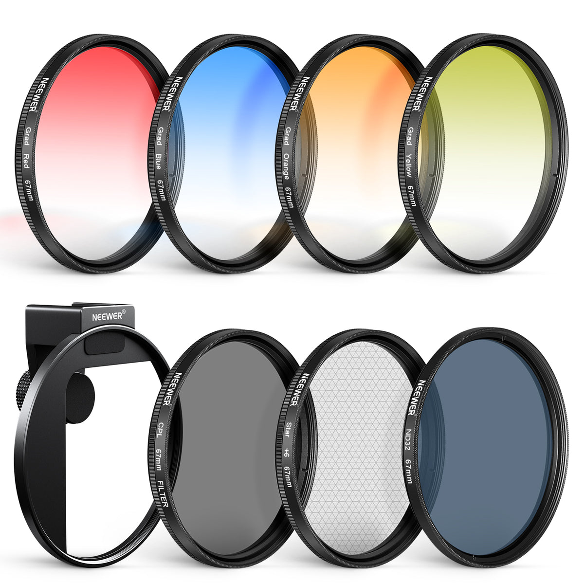 NEEWER Clip On Phone Lens Filter Kit with Filter Clip