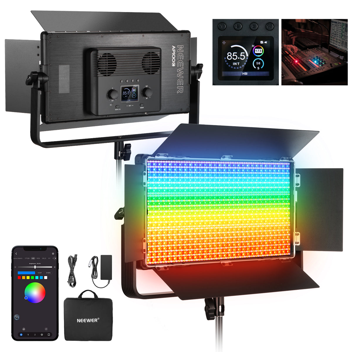 NEEWER AP100C 105W RGB LED Panel Video Light