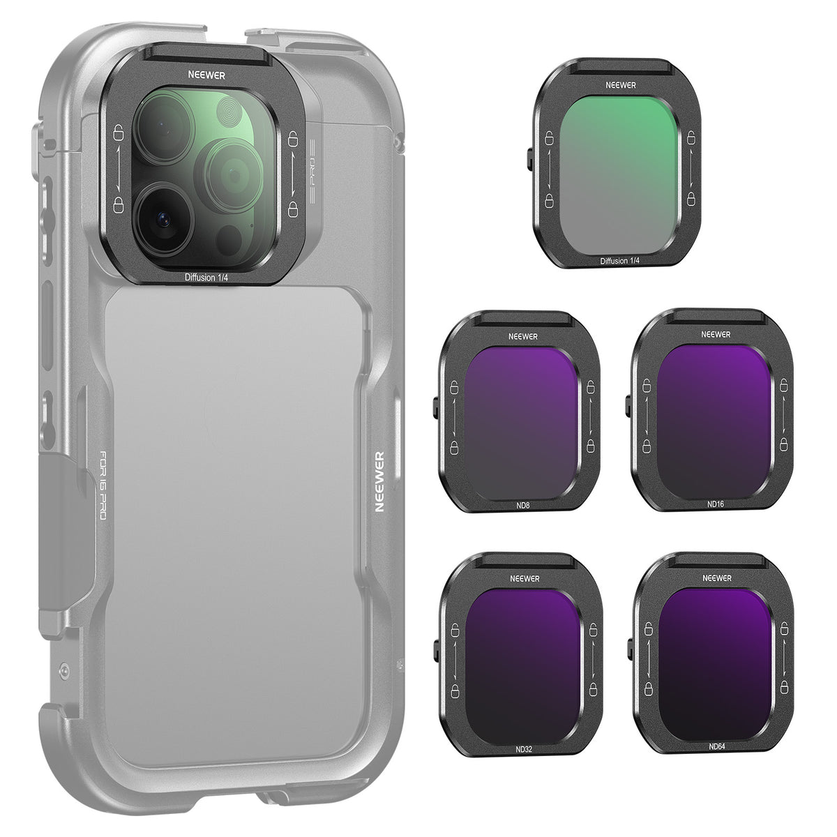 NEEWER 5-Pack Filter Kit for iPhone PA073/PA074 Cage