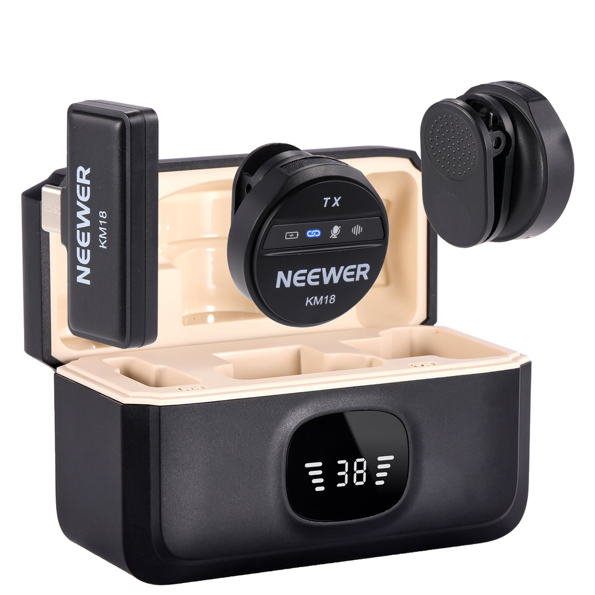 NEEWER KM18 Wireless Button Lavalier Microphone Kit