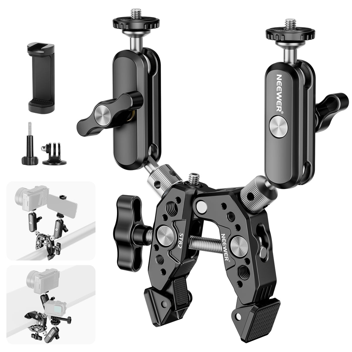 NEEWER ST82 Heavy Duty Super Clamp with Magic Arms
