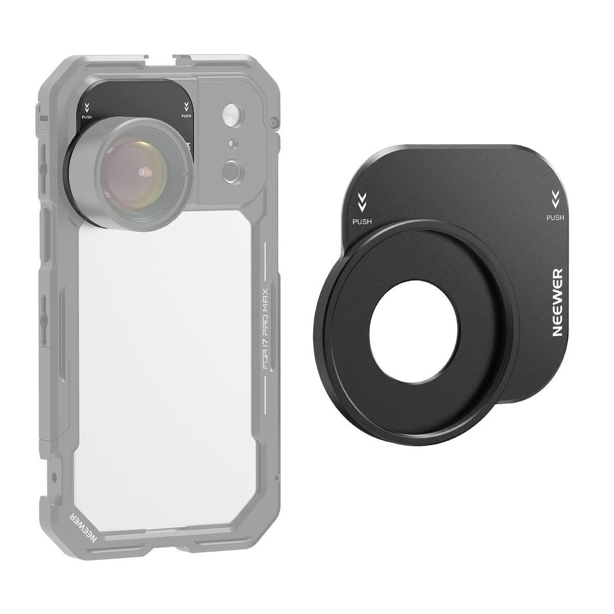 NEEWER PA152 37mm Filter Lens Backplate for iPhone 17 Pro/Pro Max Phon
