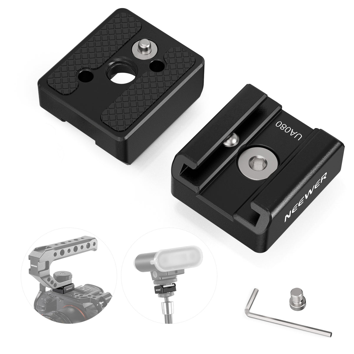 NEEWER UA080 2 Pack Universal Cold Shoe Mount Adapter Set