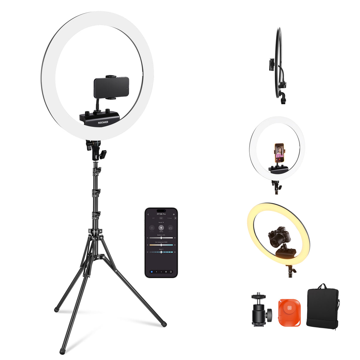 NEEWER RP18B Pro 18 inch Ultra Thin Ring Light Kit