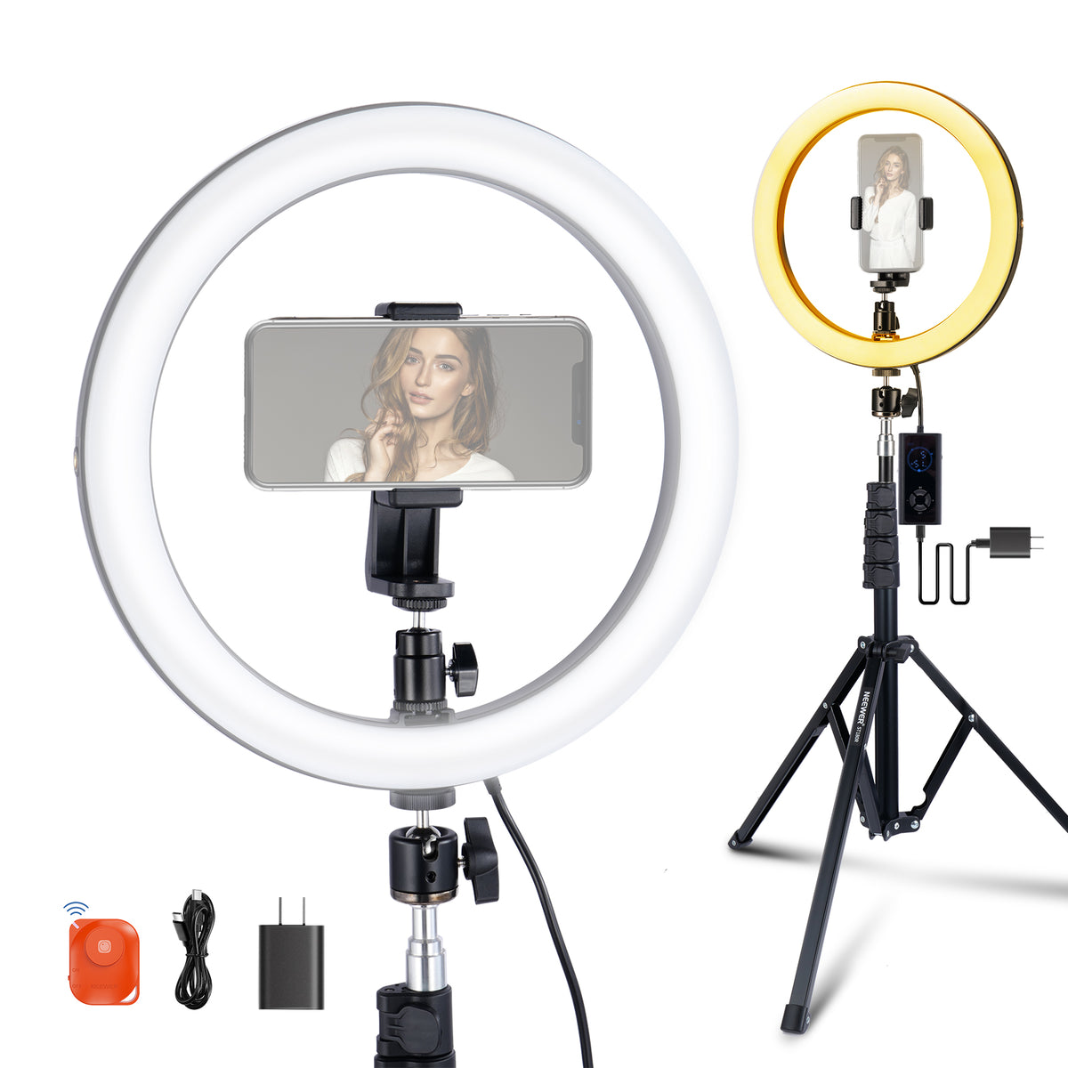 NEEWER RH12B 12" 2900K-7000K Bi Color LED Ring Light Kit