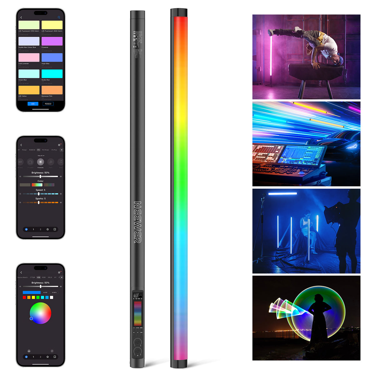 NEEWER TL90C 30W RGB Tube Light | LED Light Stick