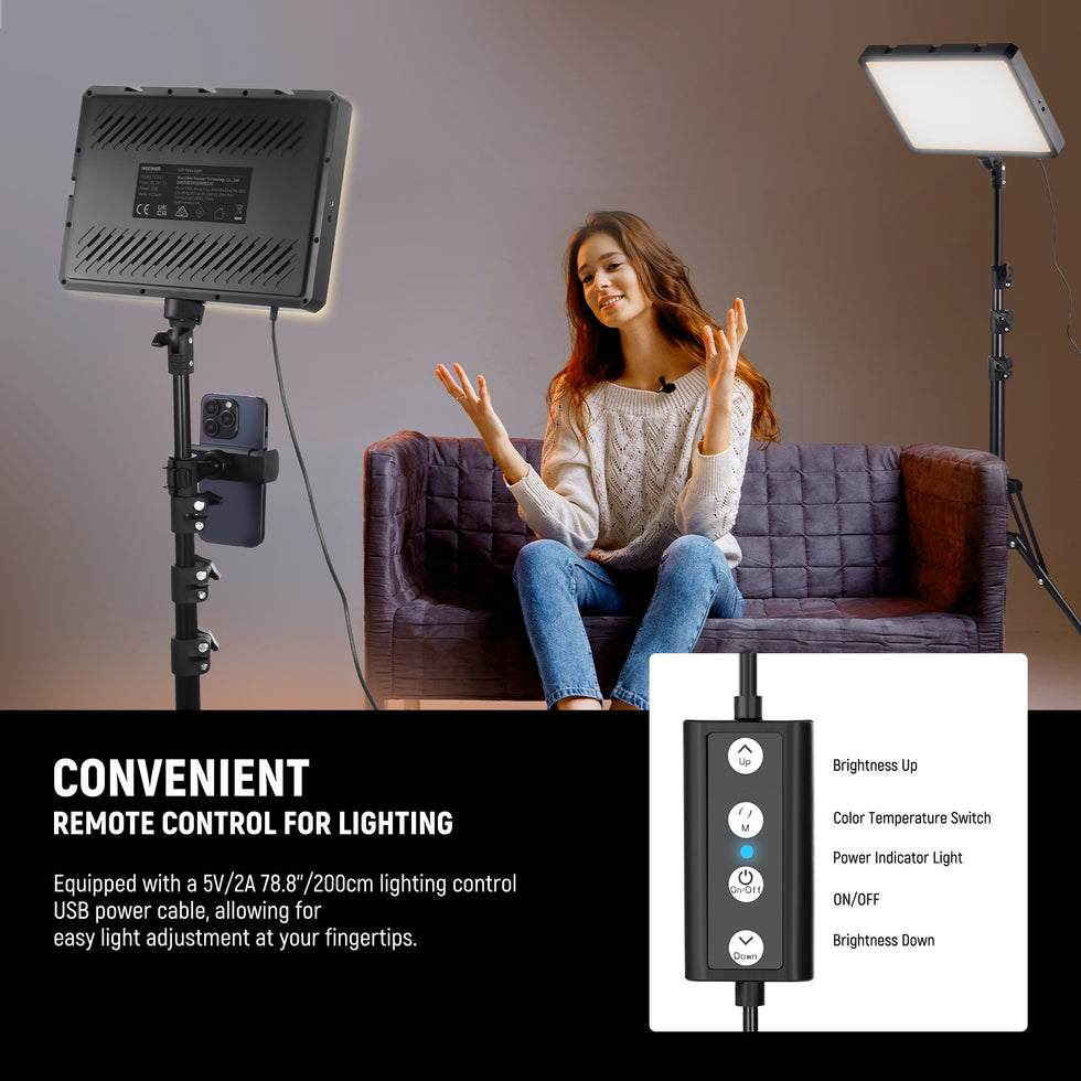 NEEWER BP300 Soft Bi-Color LED Panel Video Light Kit