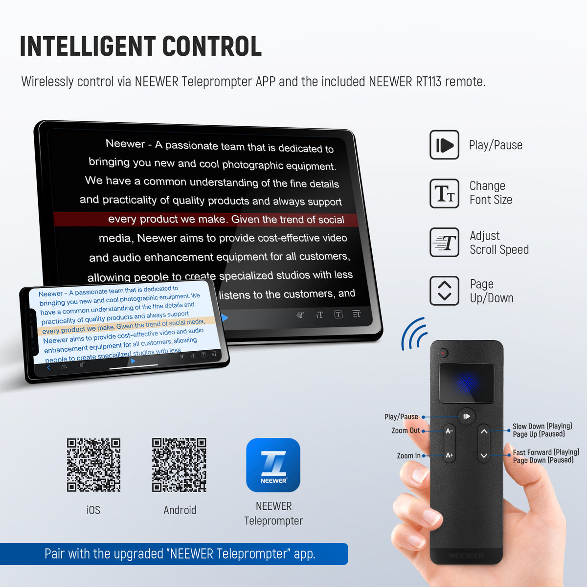 NEEWER X17 Remote Teleprompter - NEEWER