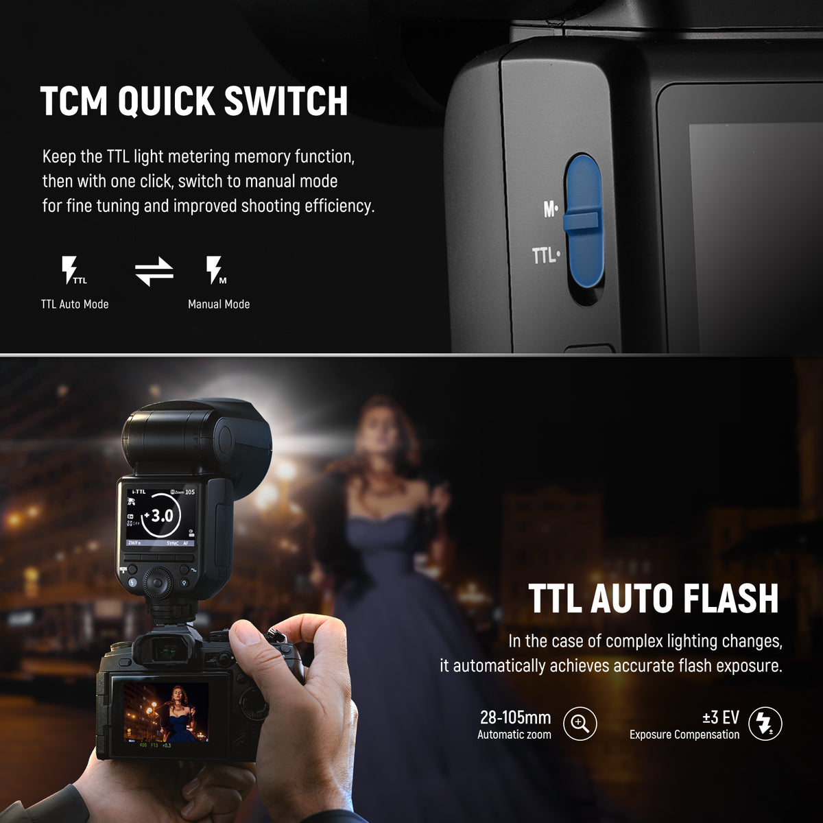 NEEWER Z2 Camera Flash Speedlite with Round Fresnel Head