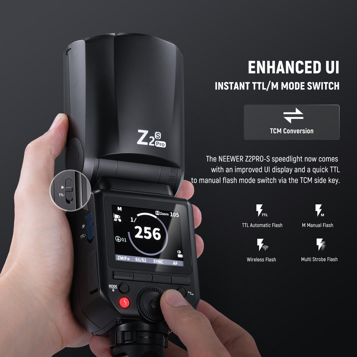 NEEWER Z2PRO-C TTL Round Head Flash Speedlite For Canon