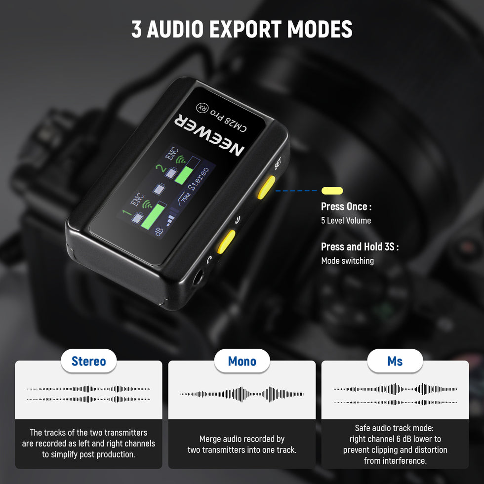 NEEWER CM28 PRO Wireless Mic System with Charging Case