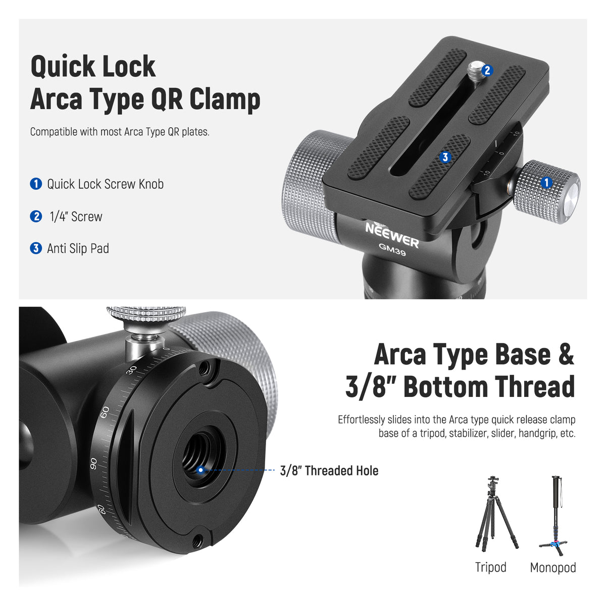 Tripod Head and Accessories – NEEWER