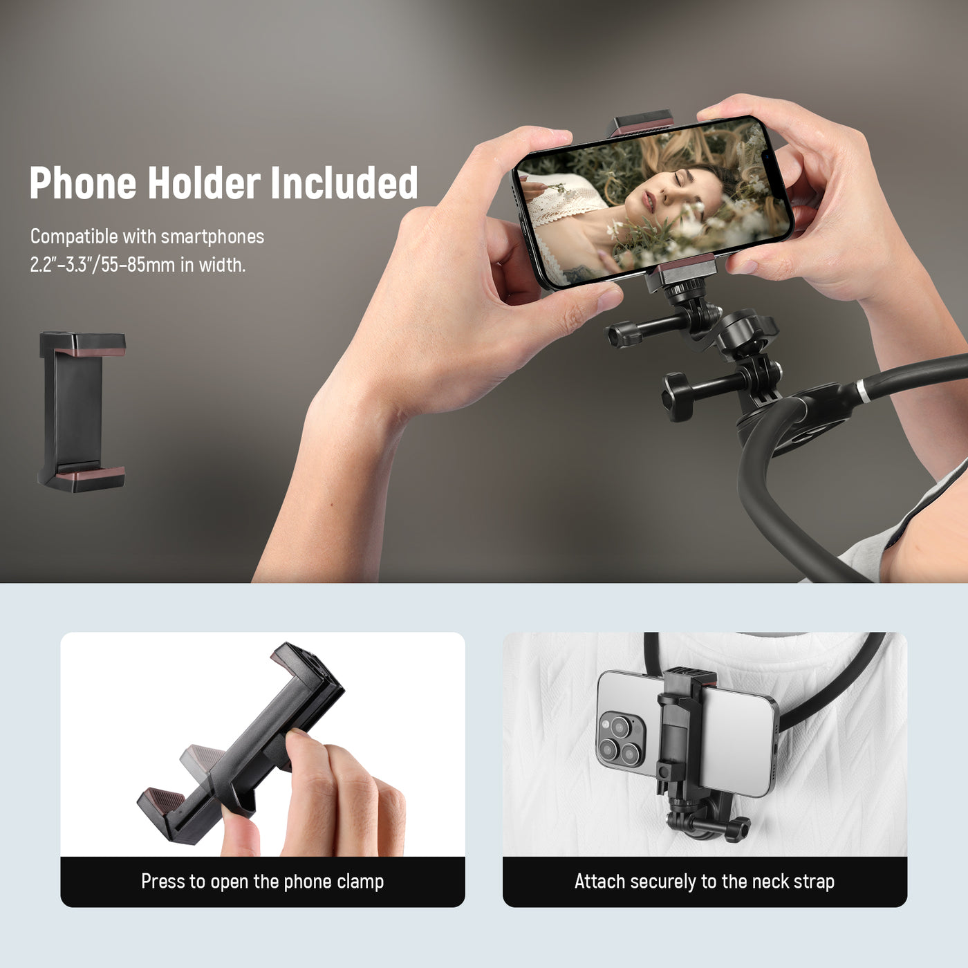 NEEWER GP15 Magnetic Quick Release Flexible POV Action Neck Mount - NEEWER