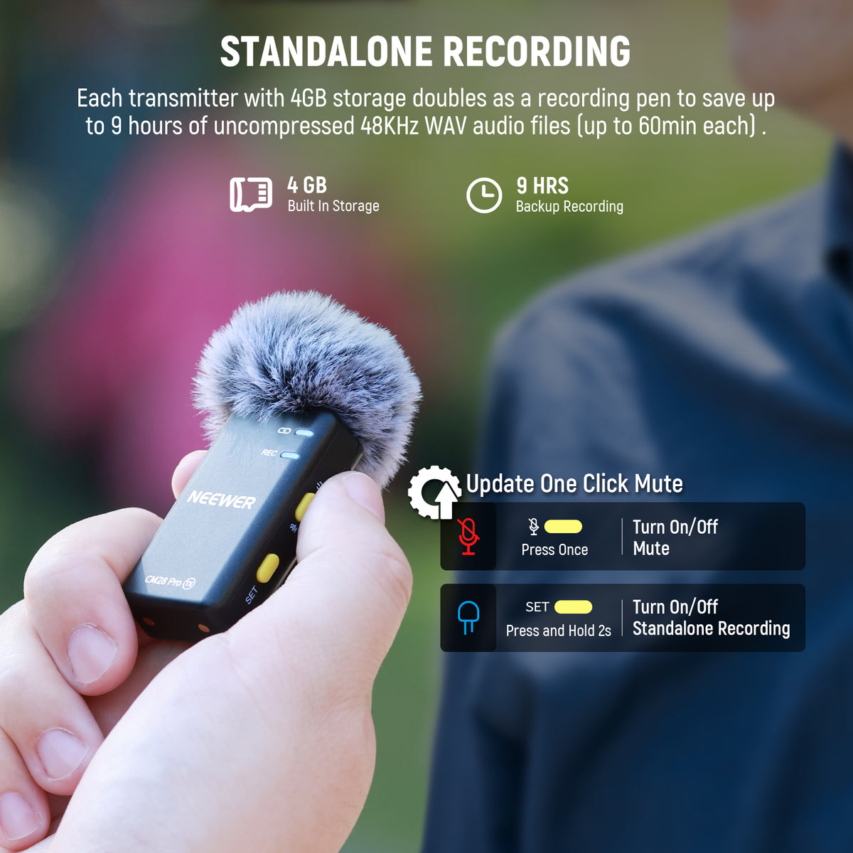 NEEWER CM28 PRO Wireless Mic System with Charging Case