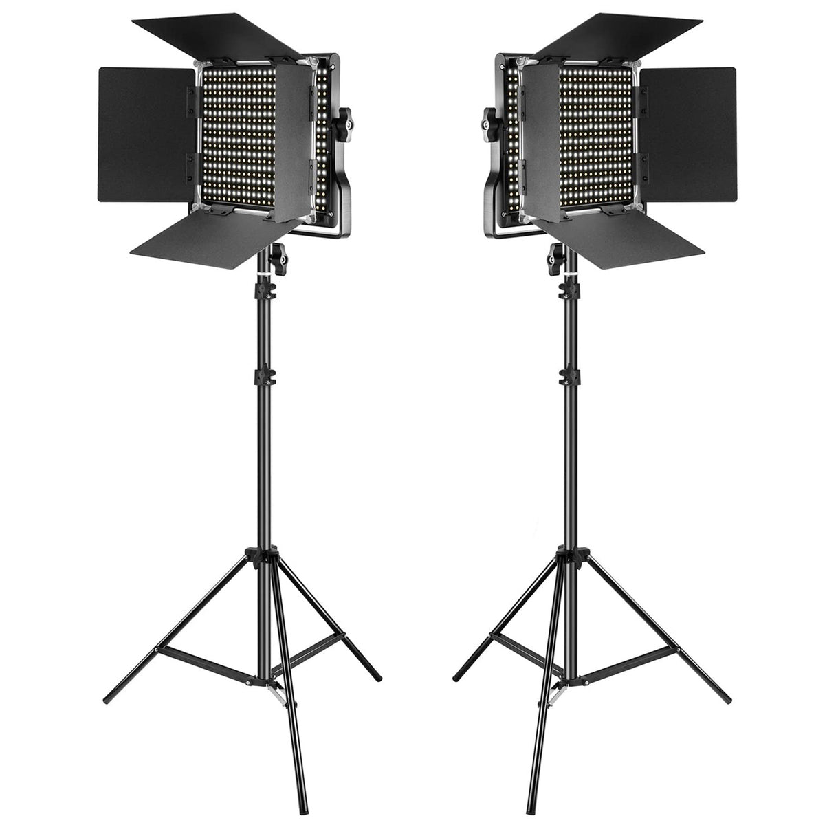 2 Pack NEEWER NL660 Bi-Color LED Panel Light with Stand Kit