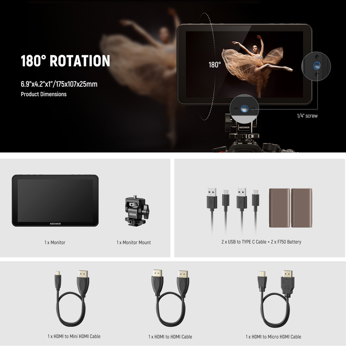 7" Touch Screen Field Monitor | 4K Camera Monitor - NEEWER