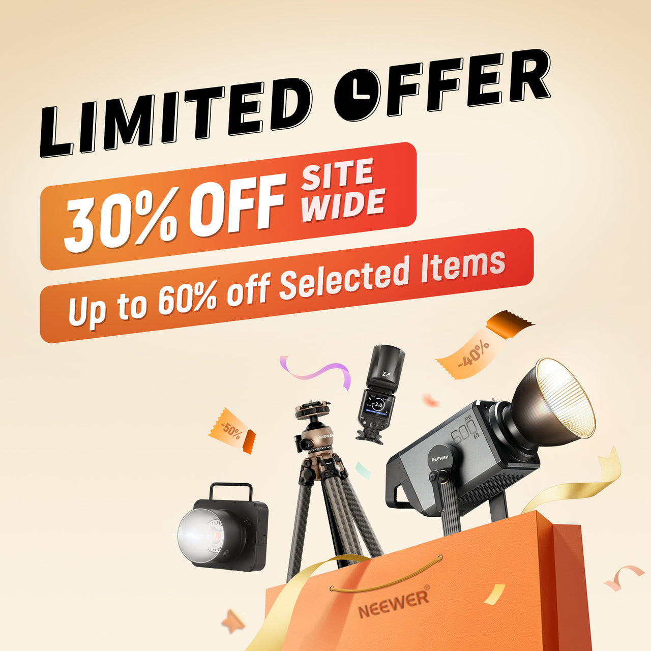 NEEWER BP300 2 Pack LED Video Light Panel Lighting Kit - NEEWER