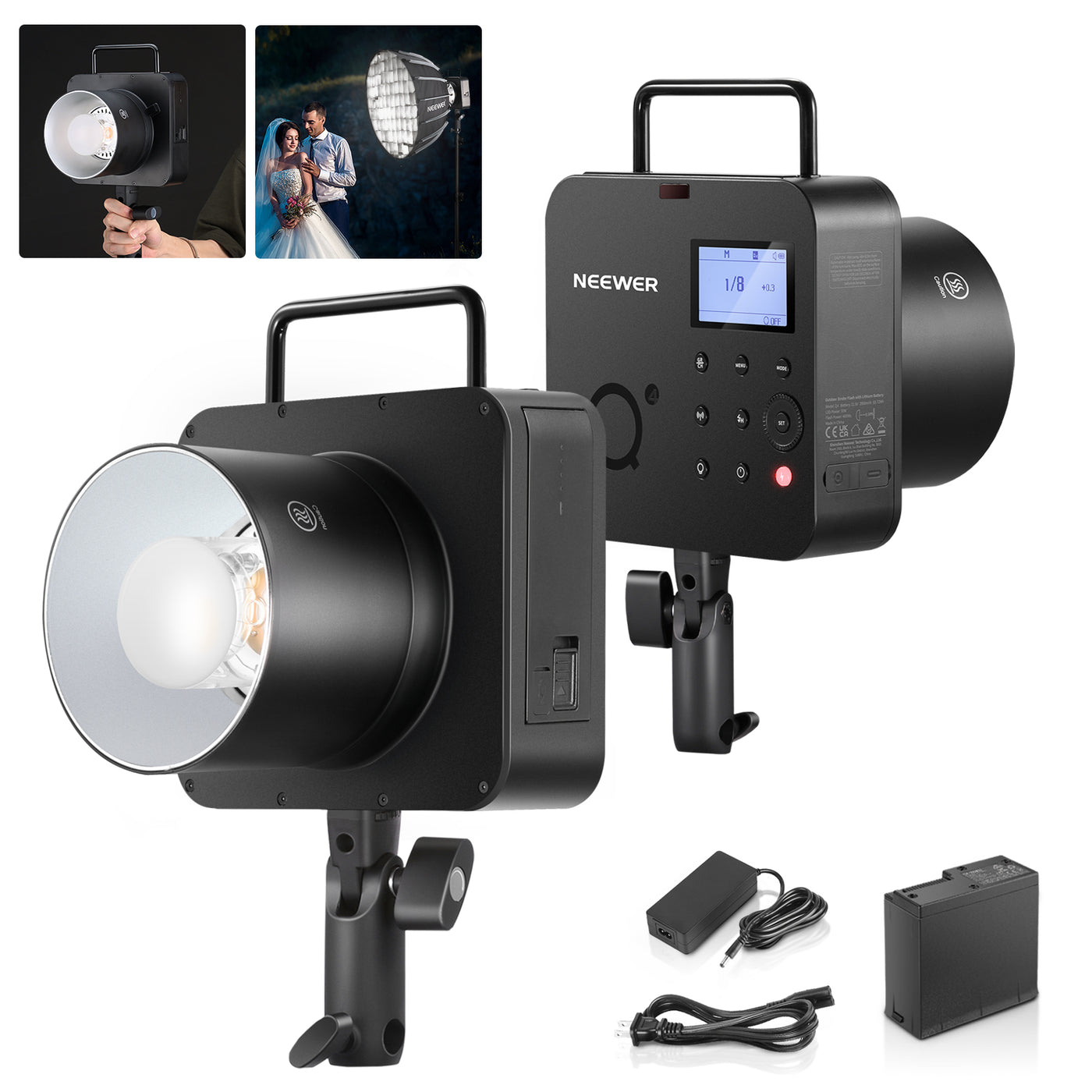 NEEWER Q4 400Ws Studio Flash | Outdoor Strobe Light