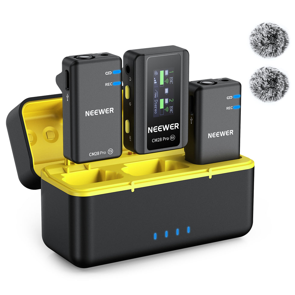 NEEWER CM28 PRO Wireless Mic System with Charging Case