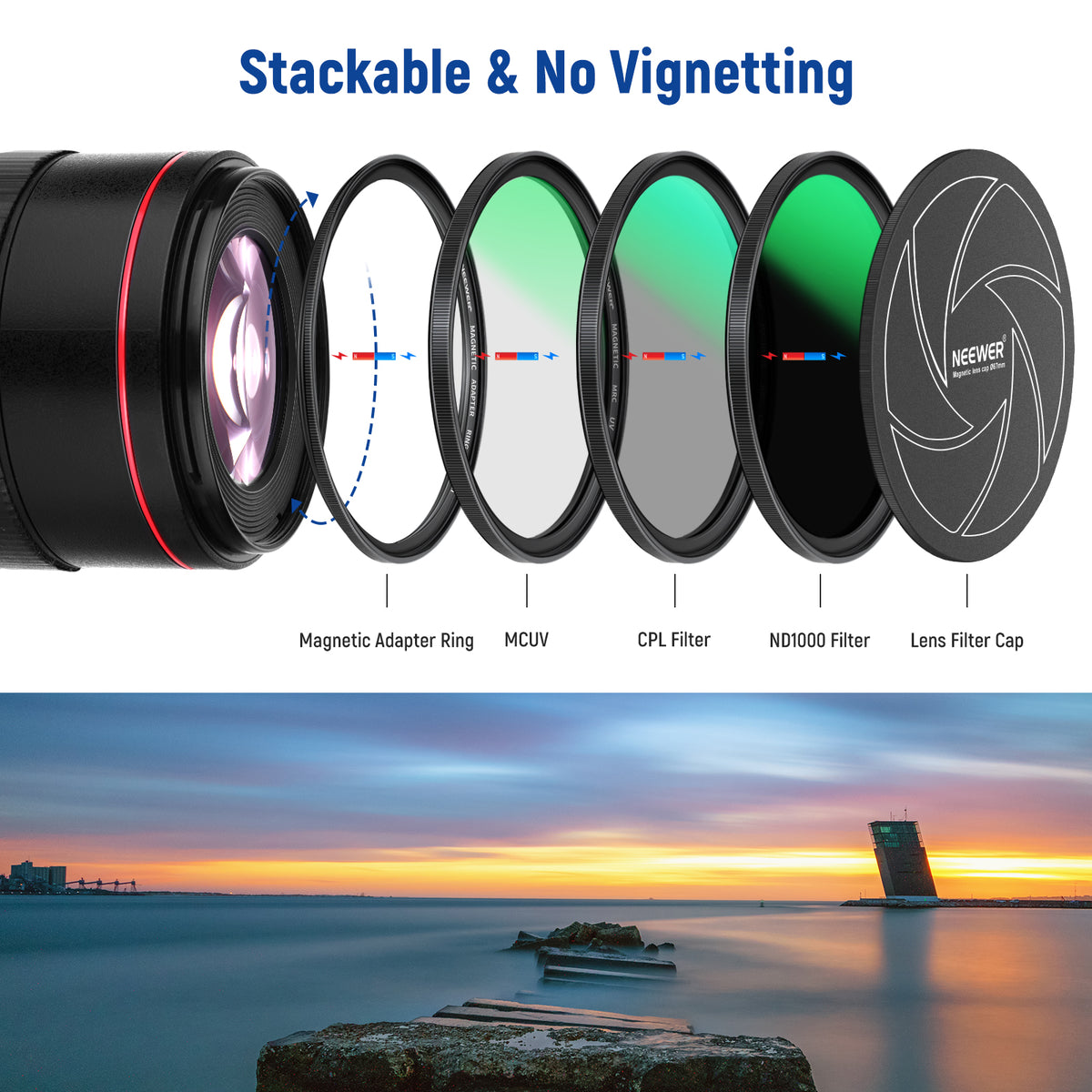 NEEWER 5-in-1 Magnetic Camera Filter Kit | Lens Filter