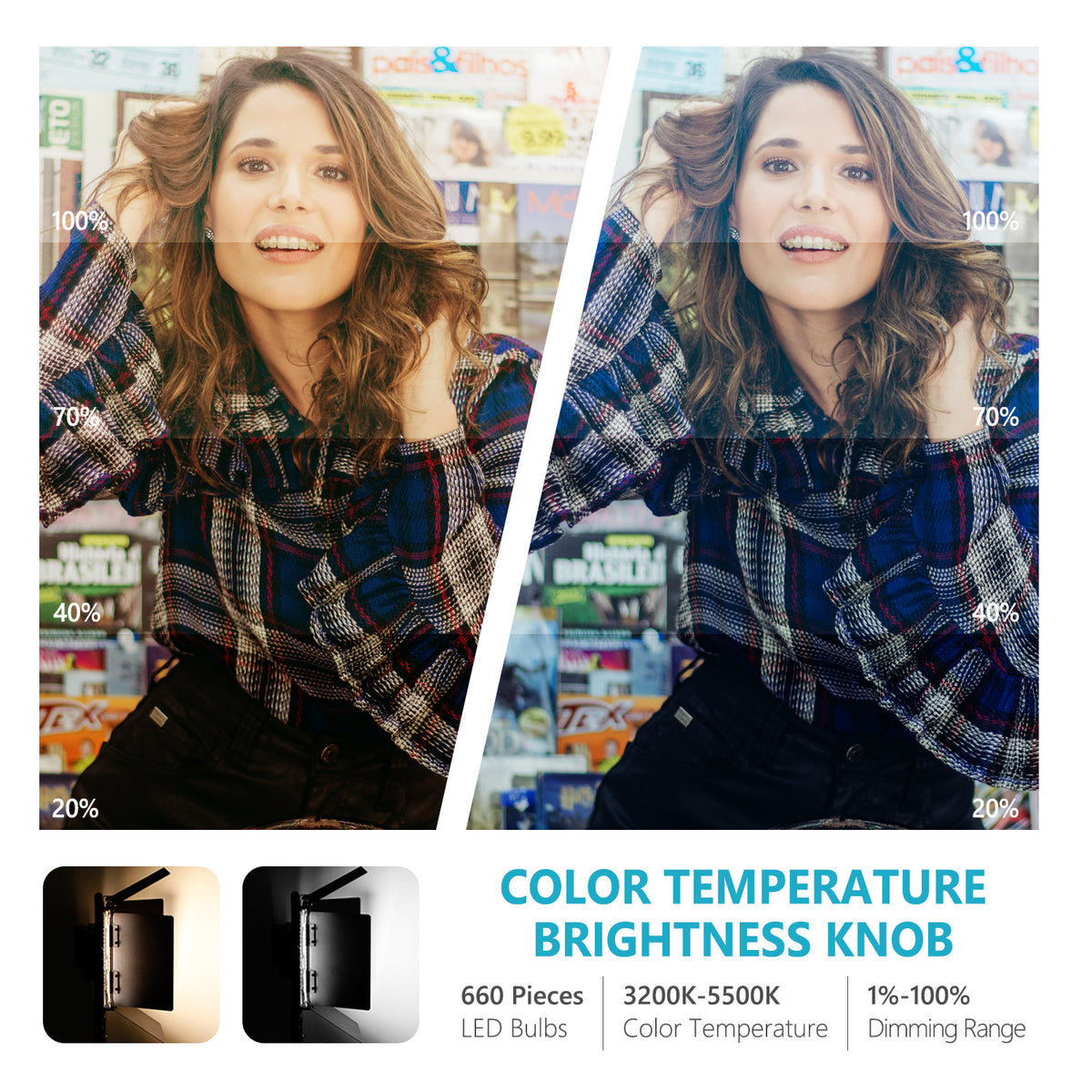 NEEWER NL660 Bi-Color Panel Light | LED Photography Light