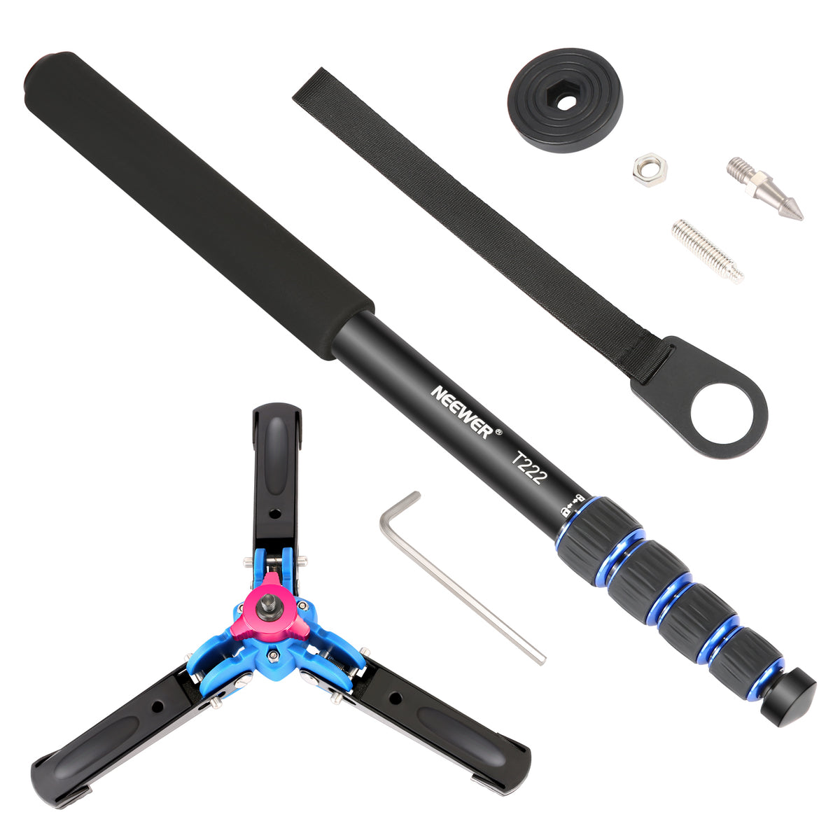 NEEWER Extendable Camera Monopod with Tripod Support Base