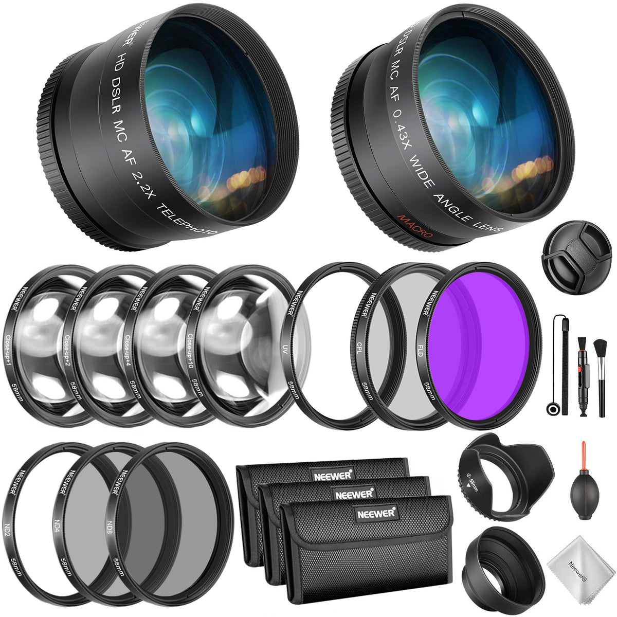 NEEWER Wide Angle Filter & Wide Angle Lens Kit