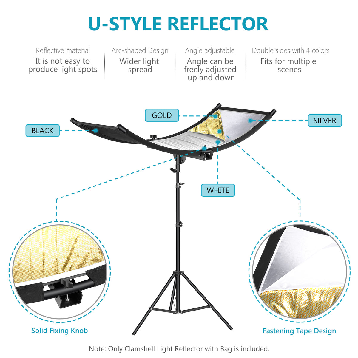 NEEWER 39″×18″ Clamshell Reflector | Curved Diffuser