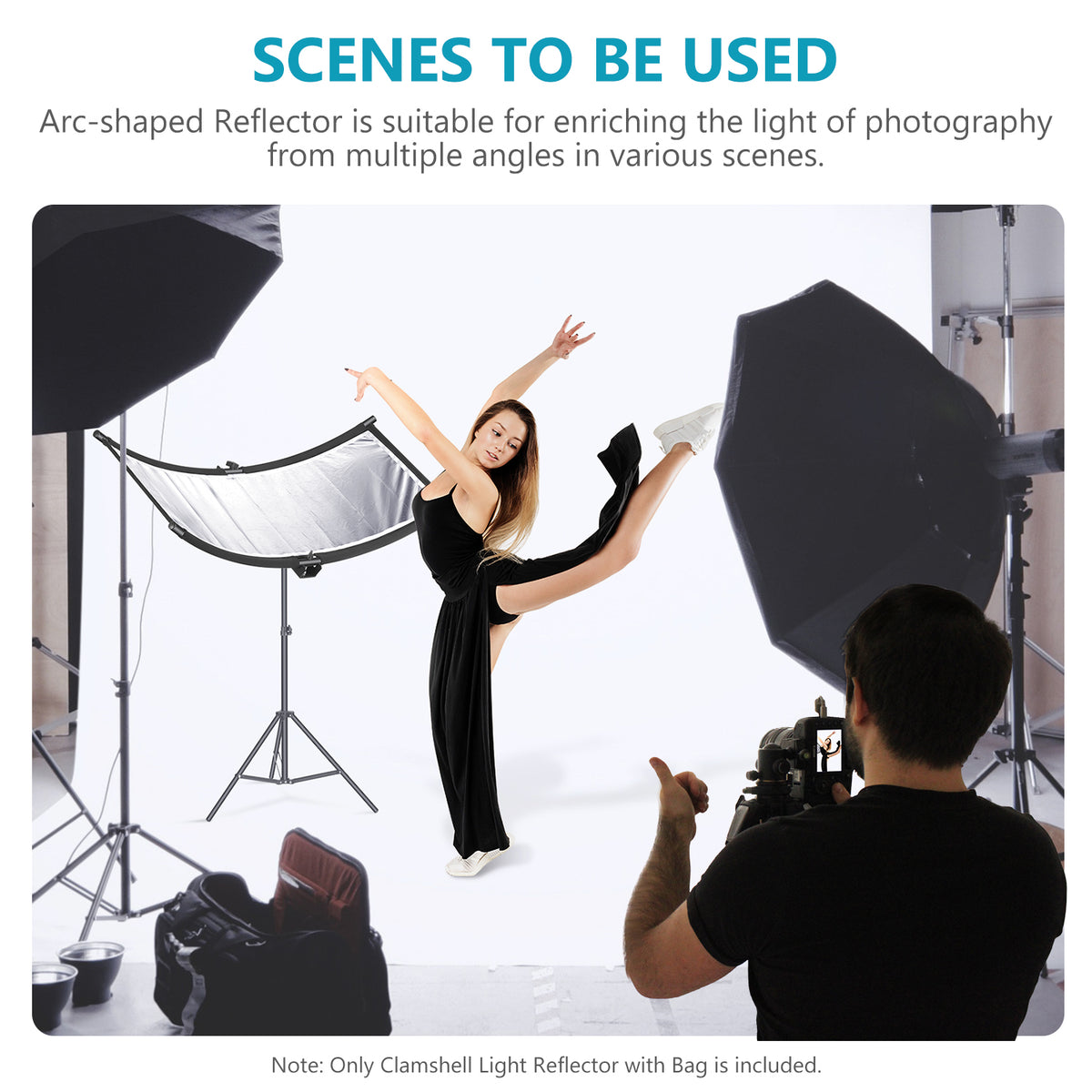 NEEWER 39″×18″ Clamshell Reflector | Curved Diffuser