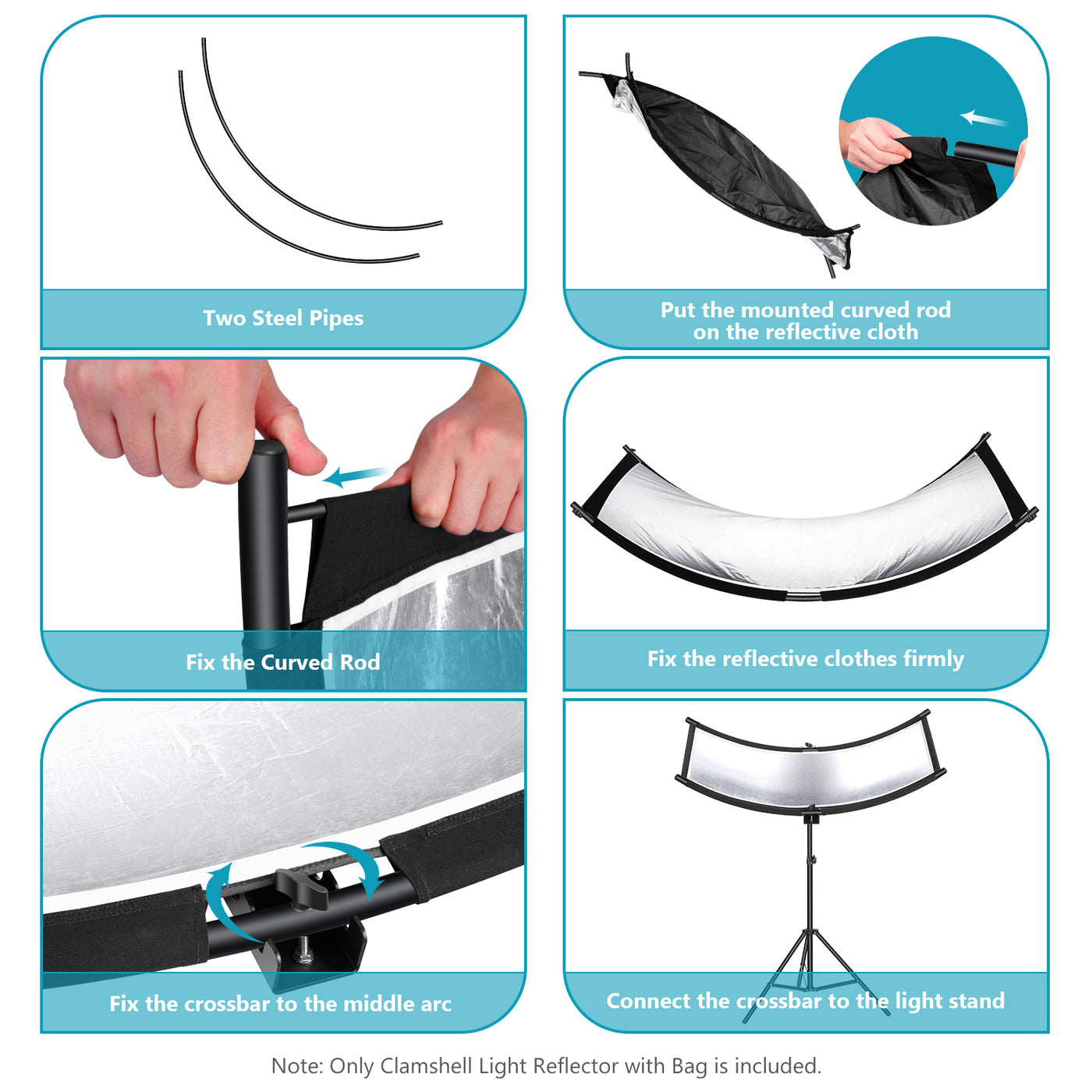 NEEWER 39″×18″ Clamshell Reflector | Curved Diffuser