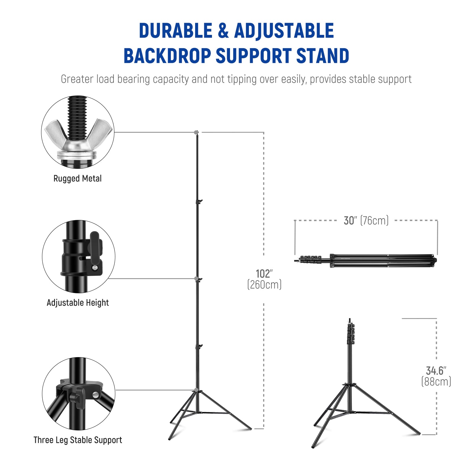 NEEWER 8.5x10ft Adjustable Backdrop Stand Kit - NEEWER