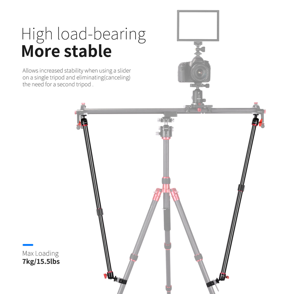 NEEWER 2-Pack Aluminum Alloy Camera Slider Support Arm - NEEWER