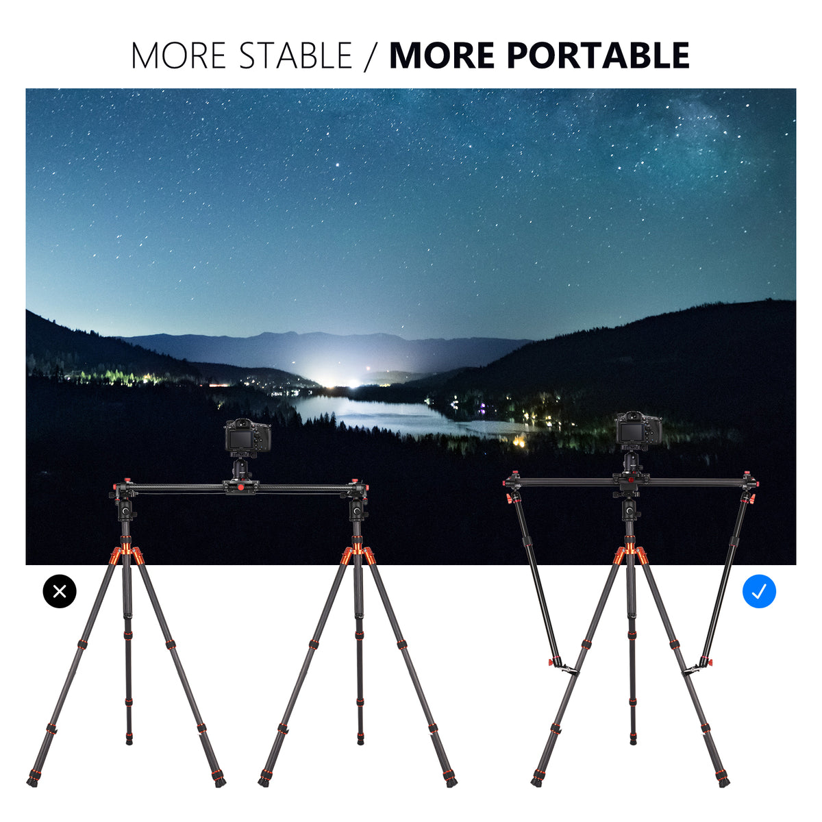 NEEWER 2-Pack Aluminum Alloy Camera Slider Support Arm - NEEWER