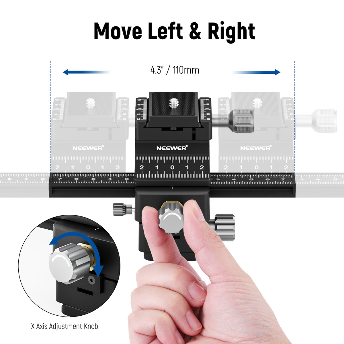 NEEWER 4-Way Macro Focusing Rail Slider - NEEWER